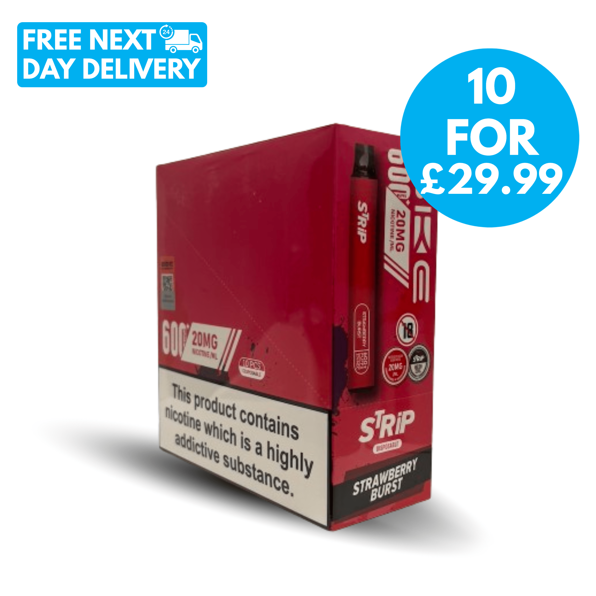 20mg SKE Strip Bar Disposable Vape - Box Of 10 - £29.99 VAPE.CO.UK