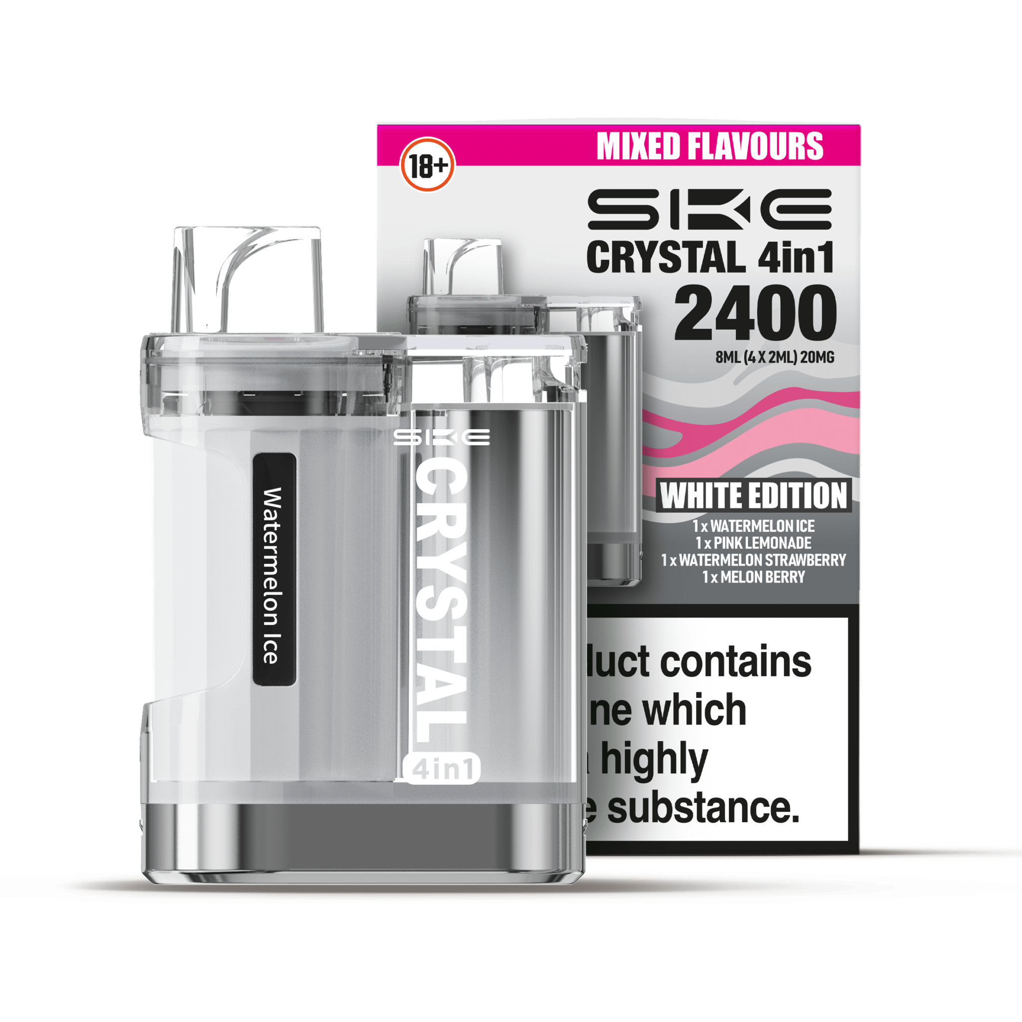 SKE Crystal 4in1 2400 Puffs Pod Kit Only £11.99! - VAPE.CO.UK