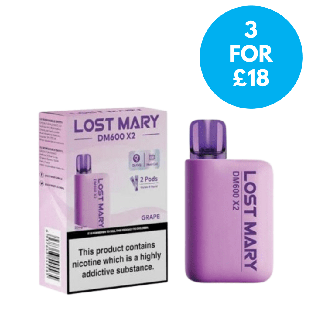 20mg Lost Mary DM600 Disposable Pod Kit - Twin Pack - 3 For £18 VAPE.CO.UK