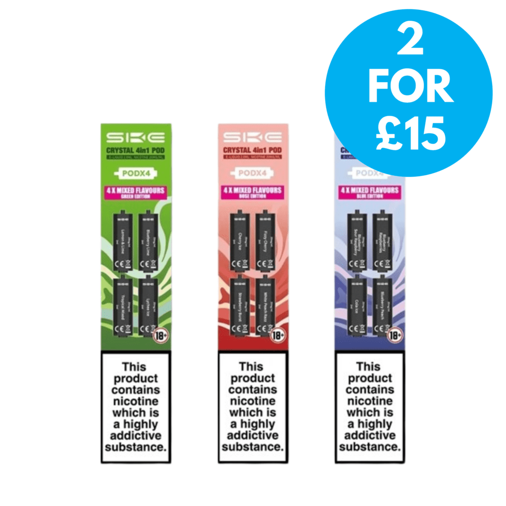 SKE Crystal (2%) 4in1 Pre-filled Vape Pods - Pack of 4 - 3 for £25 ...