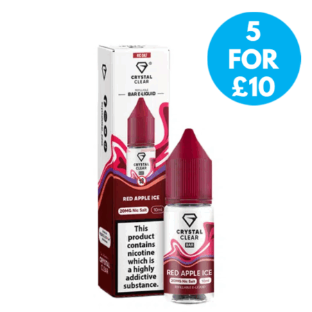 20mg Crystal Clear Bar Salt Nic Salts - 5 For £10 - VAPE.CO.UK