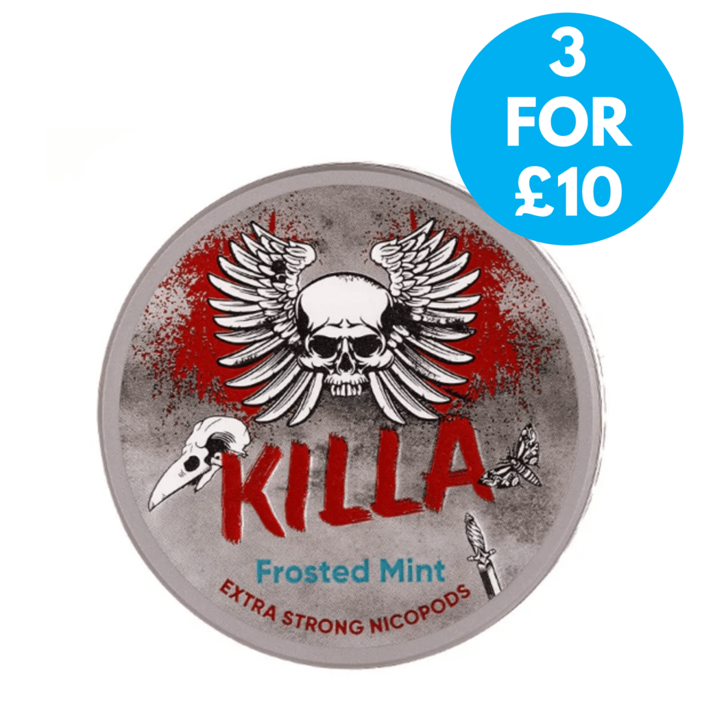 Killa Snus Nicotine Pouches 16mg - 3 For £10 - VAPE.CO.UK