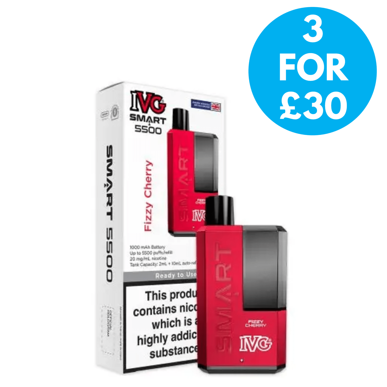 IVG Smart 5500 (5KPuffs) 20mg Disposable - 3 For £30 - VAPE.CO.UK