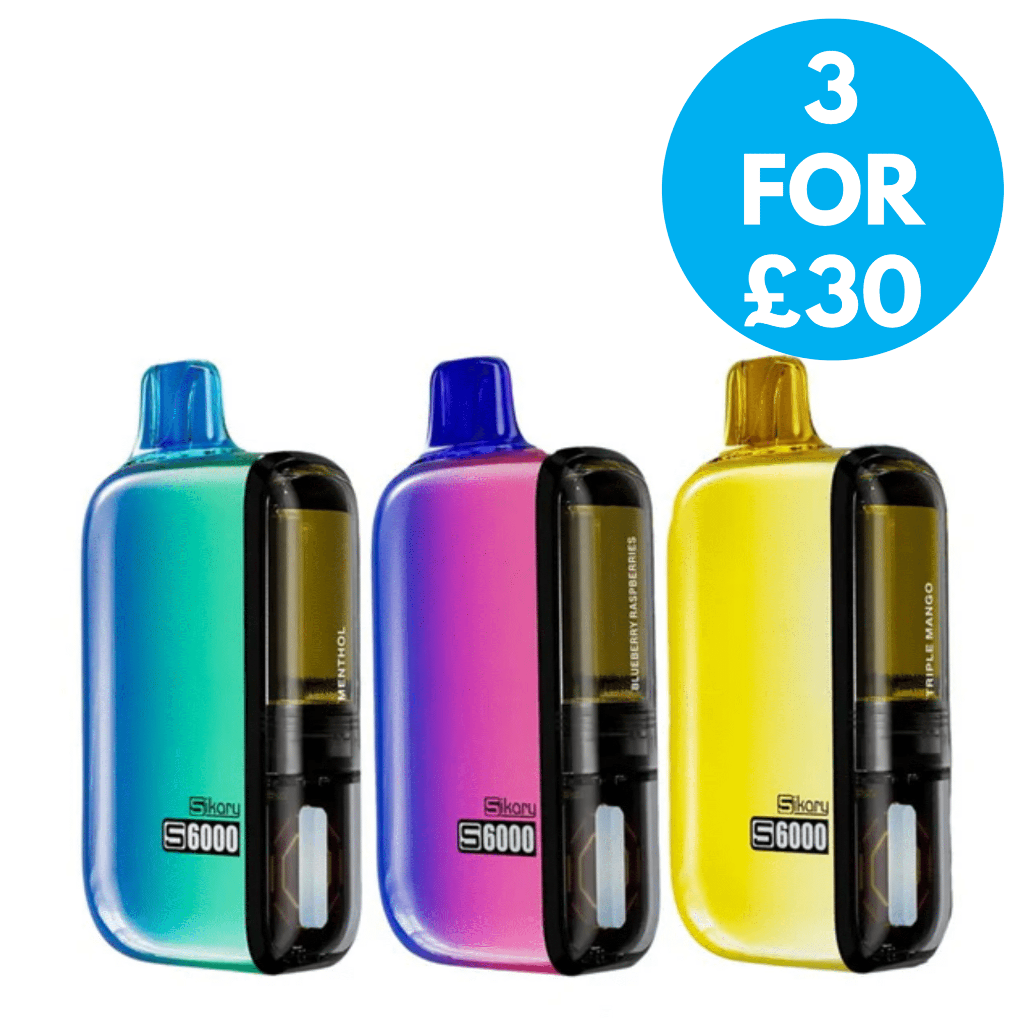 20mg SKE Sikary S6000 6k Puffs Disposable Vape Device - 3 For £30 ...