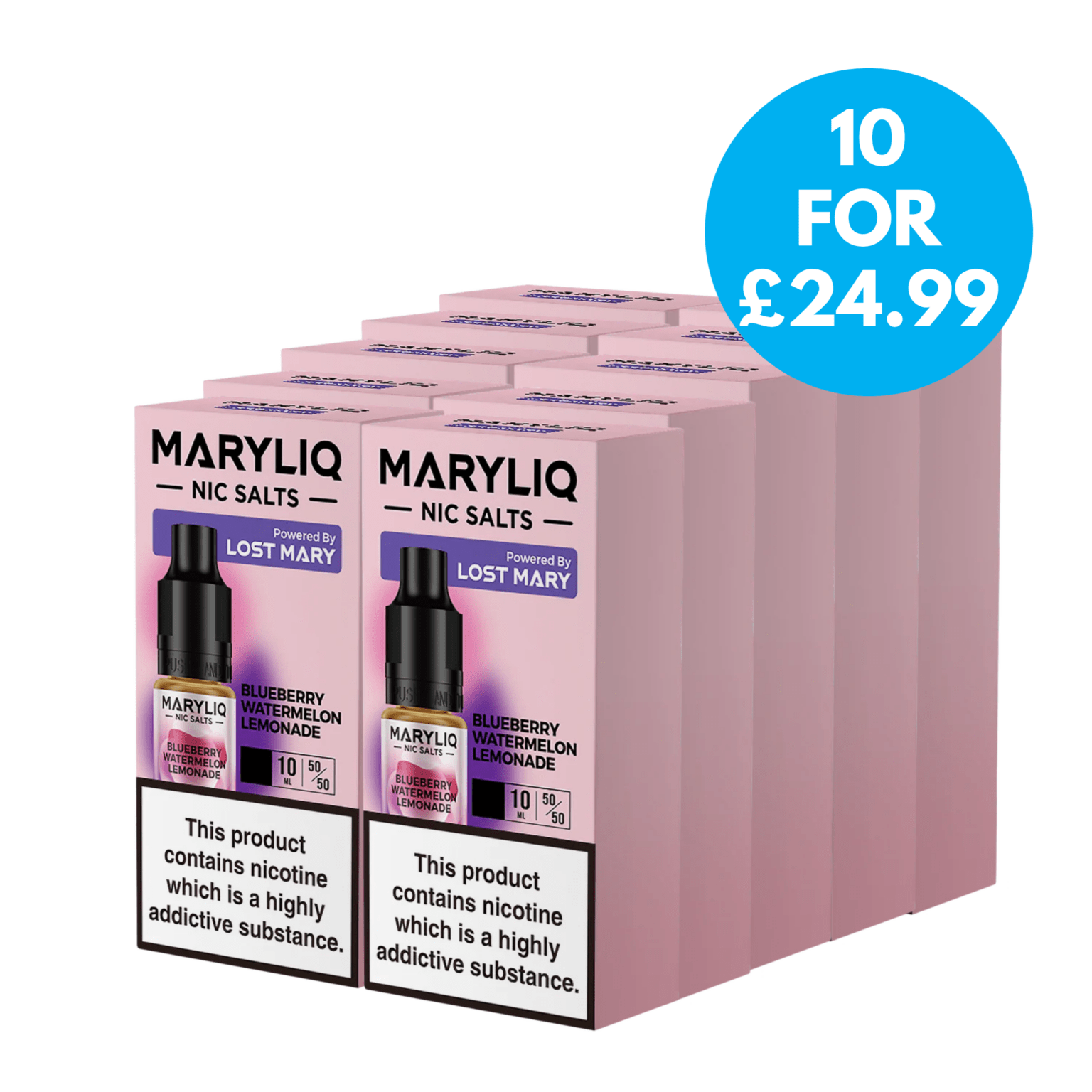 Box Of 10 - MaryLiq by Lost Mary E-Liquid 10mg (1%) Multipack - 10 for ...