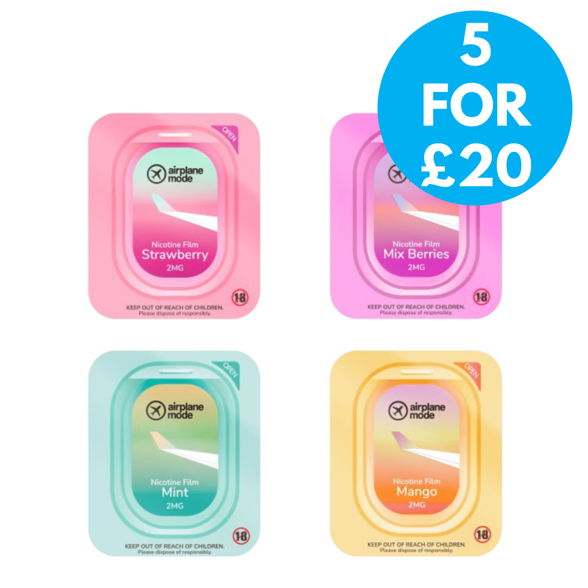 Airplane Mode Nicotine Film Strips By Lost Mary - 5 For £20 - VAPE.CO.UK