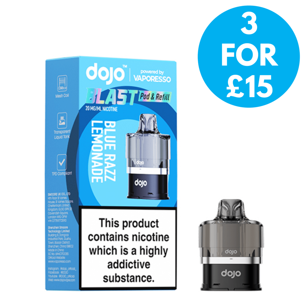 20mg Vaporesso Dojo Blast 6000 Prefilled Replacement Pods - 3 For £15 ...