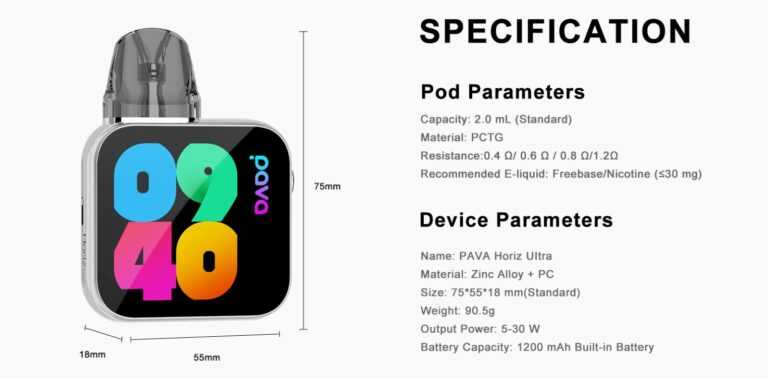 Pava Allo Horiz Ultra Refillable Pod Vape Kit - VAPE.CO.UK