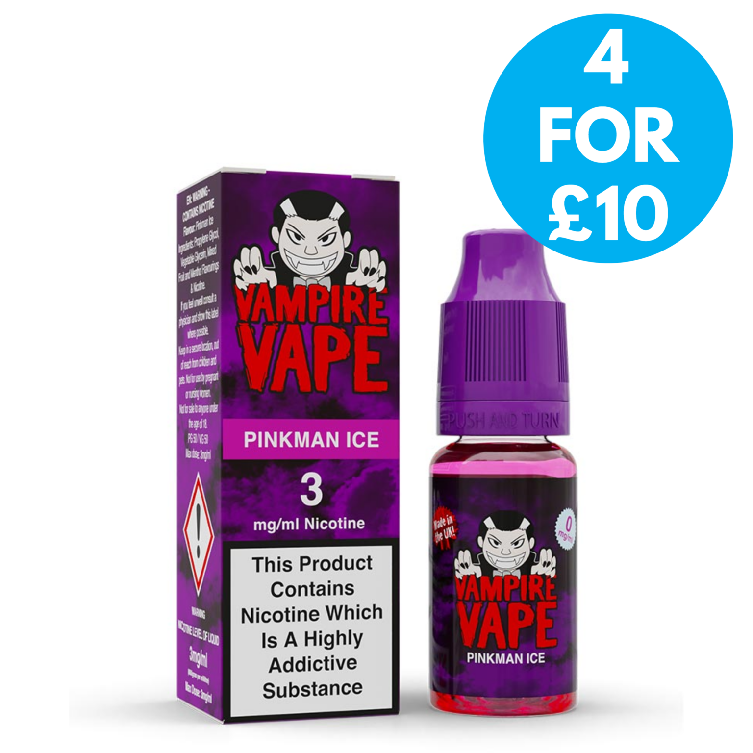 3mg Vampire Vape Freebase E-liquids (50VG/50PG) - 4 For £10 - VAPE.CO.UK