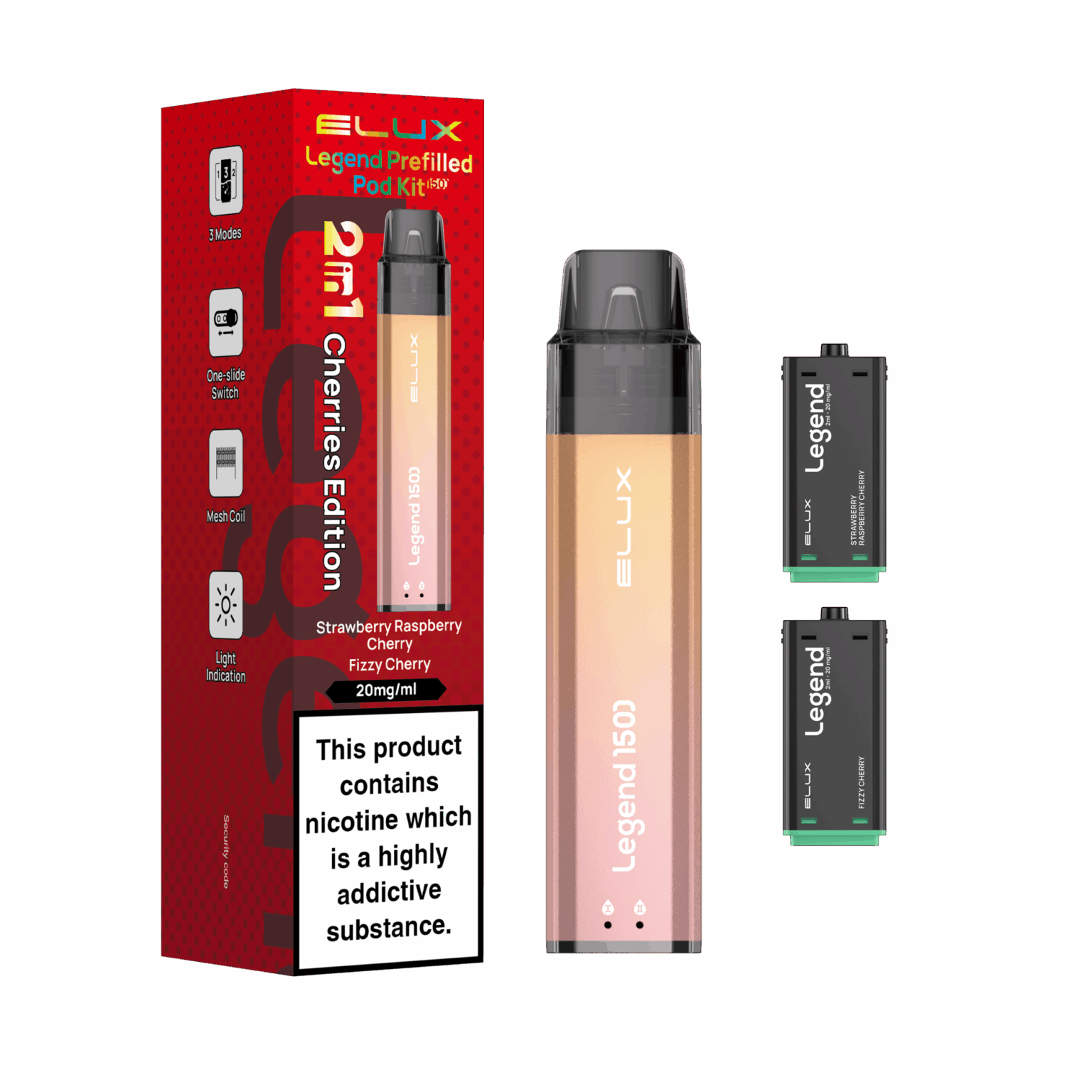 20mg Elux Legend 1500 Prefilled Pod Vape Kit - VAPE.CO.UK