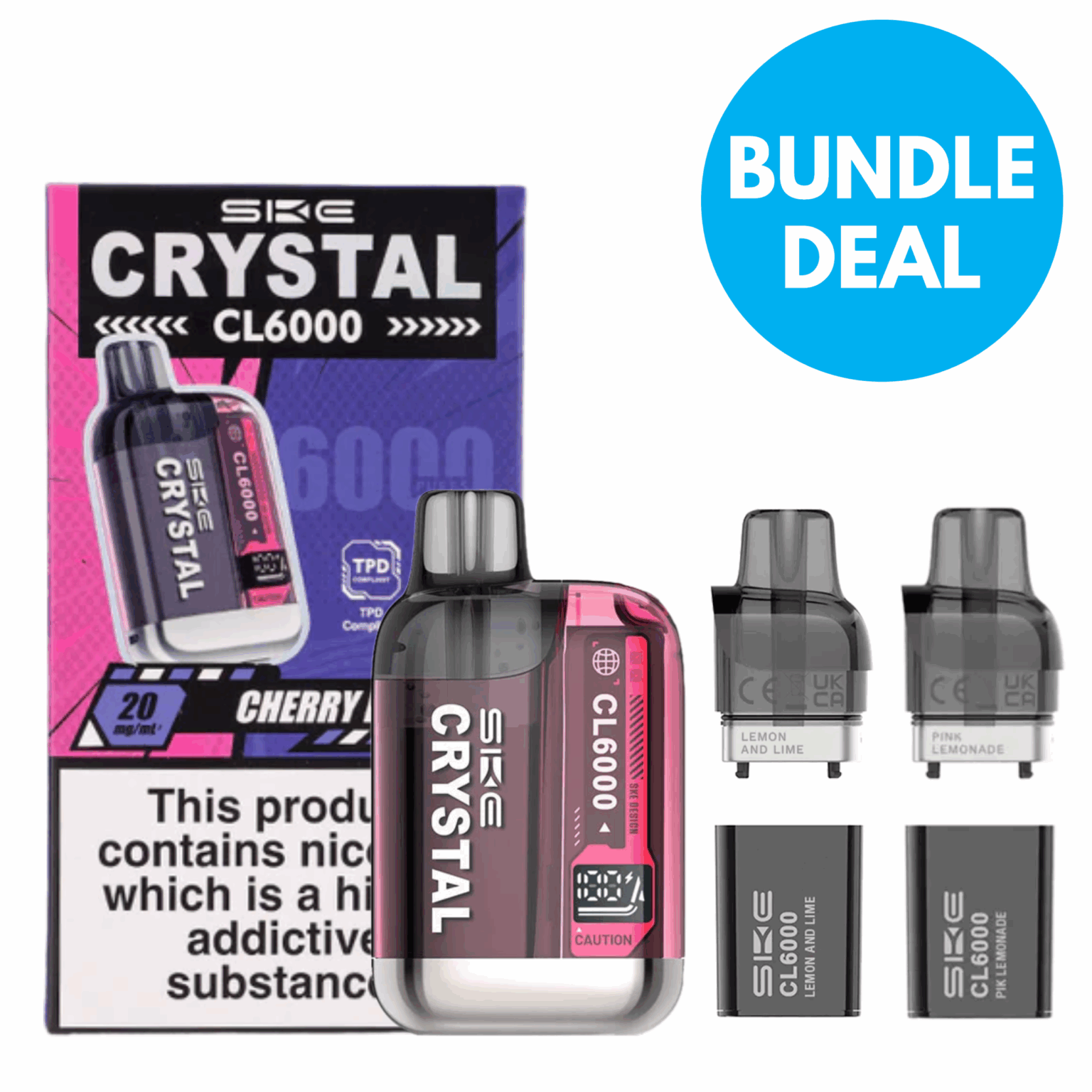 20mg SKE Crystal CL6000 Kit And Pods Bundle - VAPE.CO.UK