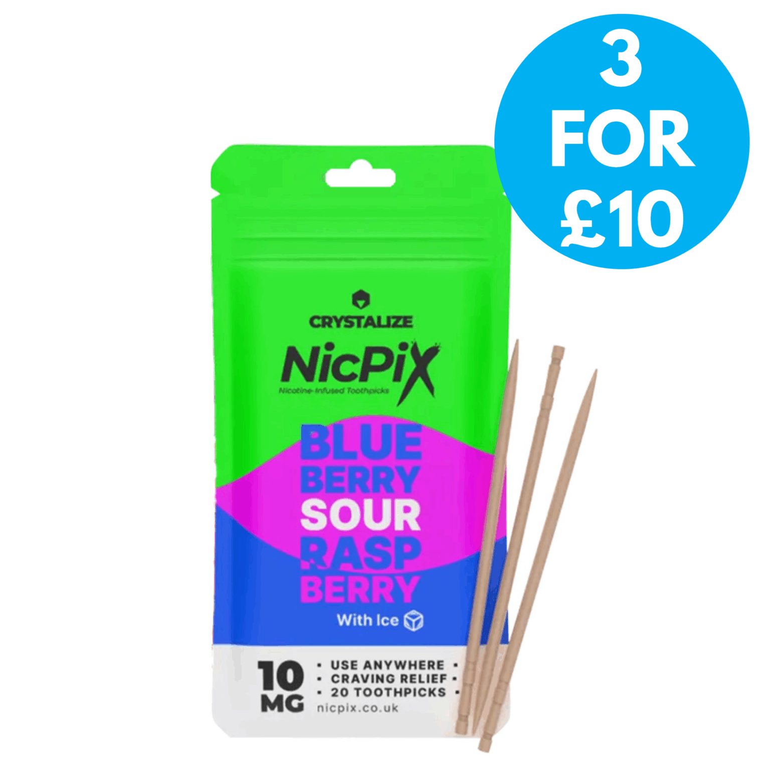 10mg Nicpix Nicotine Infused Toothpicks - 3 For £10 - VAPE.CO.UK