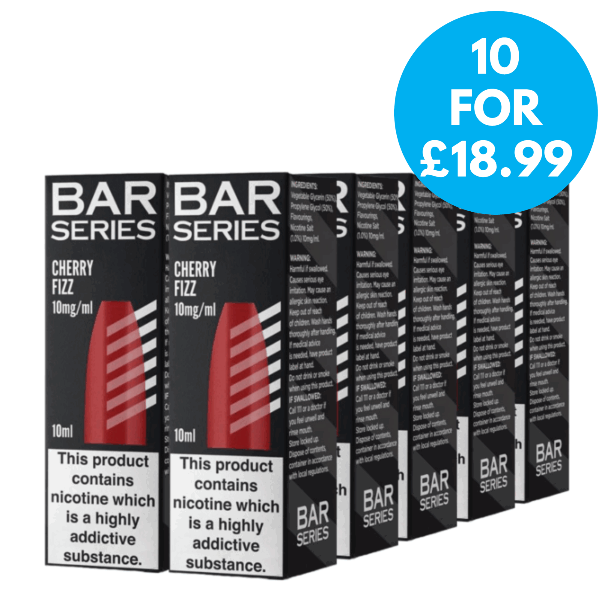Box of 10 - 10mg (1%) Bar Series 10ml Nic Salts - VAPE.CO.UK
