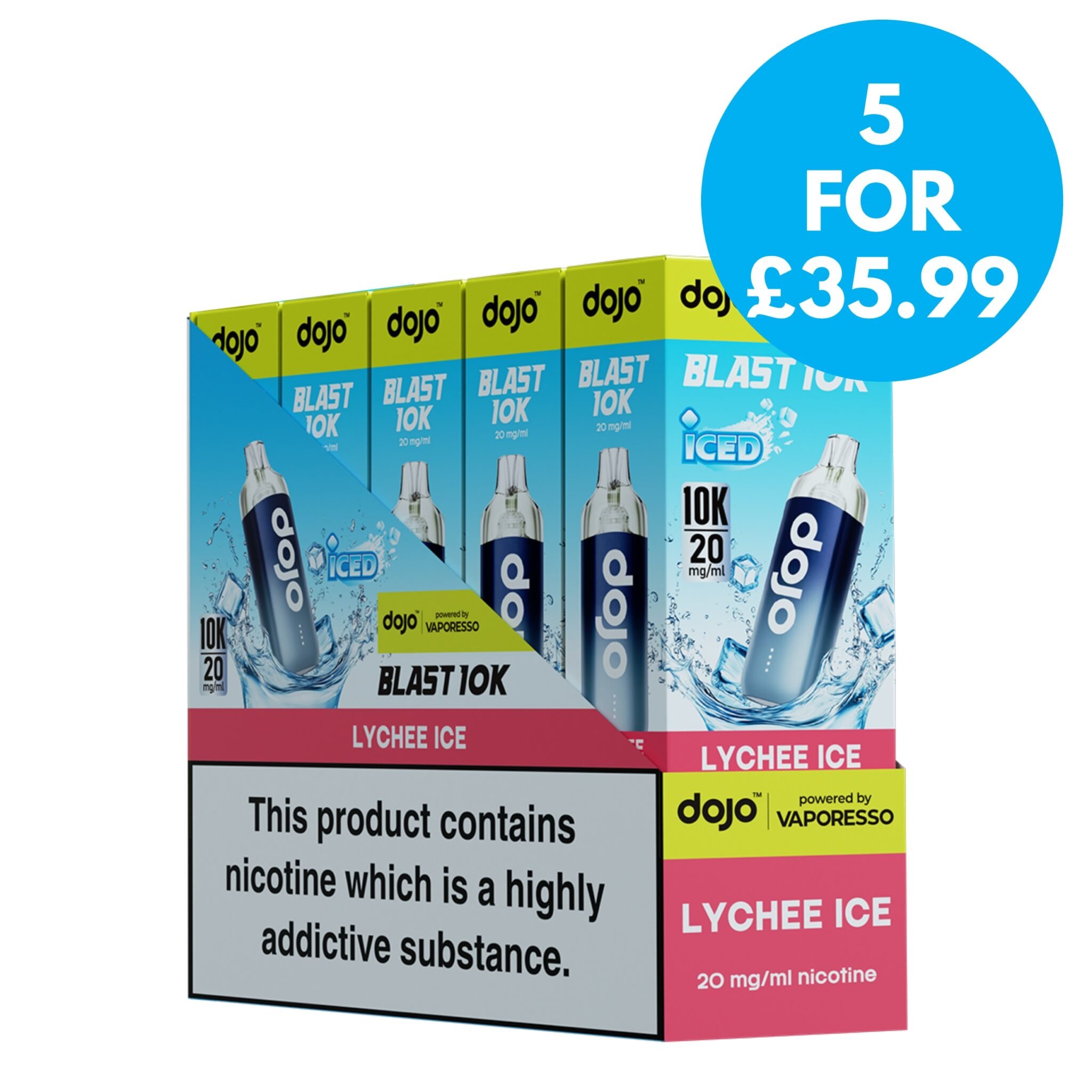 Box of 5 - Vaporesso Dojo Blast 10K Prefilled Pod Vape Kit - VAPE.CO.UK