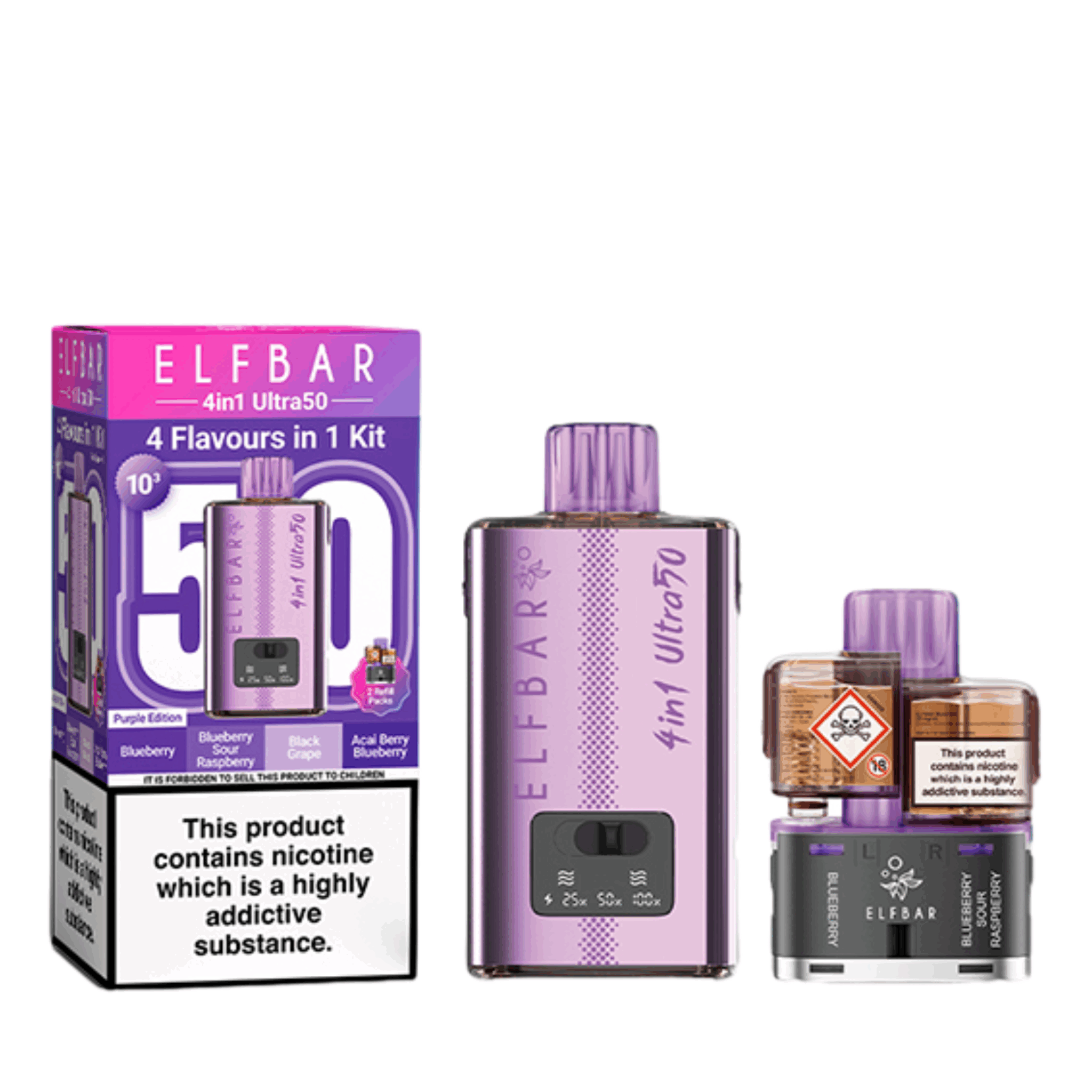 20mg Elf Bar 4 in 1 Ultra 50 Prefilled Pod Vape Kit - 2 For £25 - VAPE ...