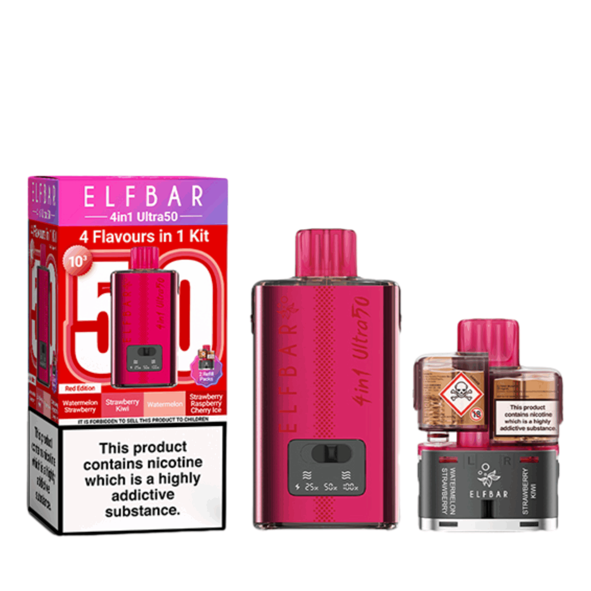 20mg Elf Bar 4 in 1 Ultra 50 Prefilled Pod Vape Kit - 2 For £25 - VAPE ...