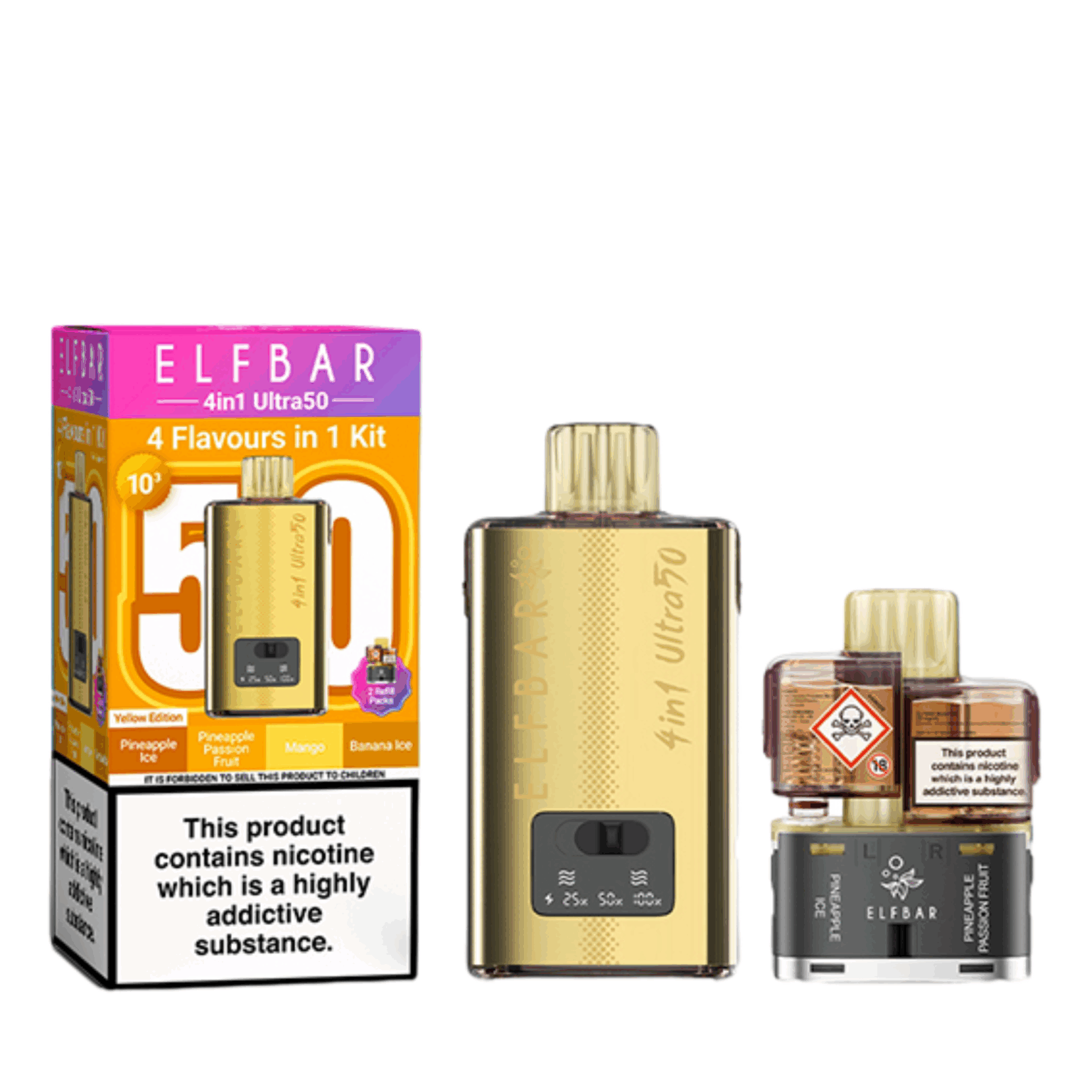 20mg Elf Bar 4 in 1 Ultra 50 Prefilled Pod Vape Kit - 2 For £25 - VAPE ...