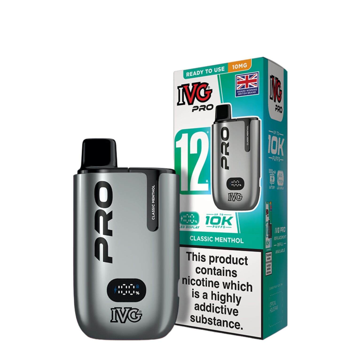 10mg (1%) IVG Pro 12 Prefilled Vape Kit - VAPE.CO.UK