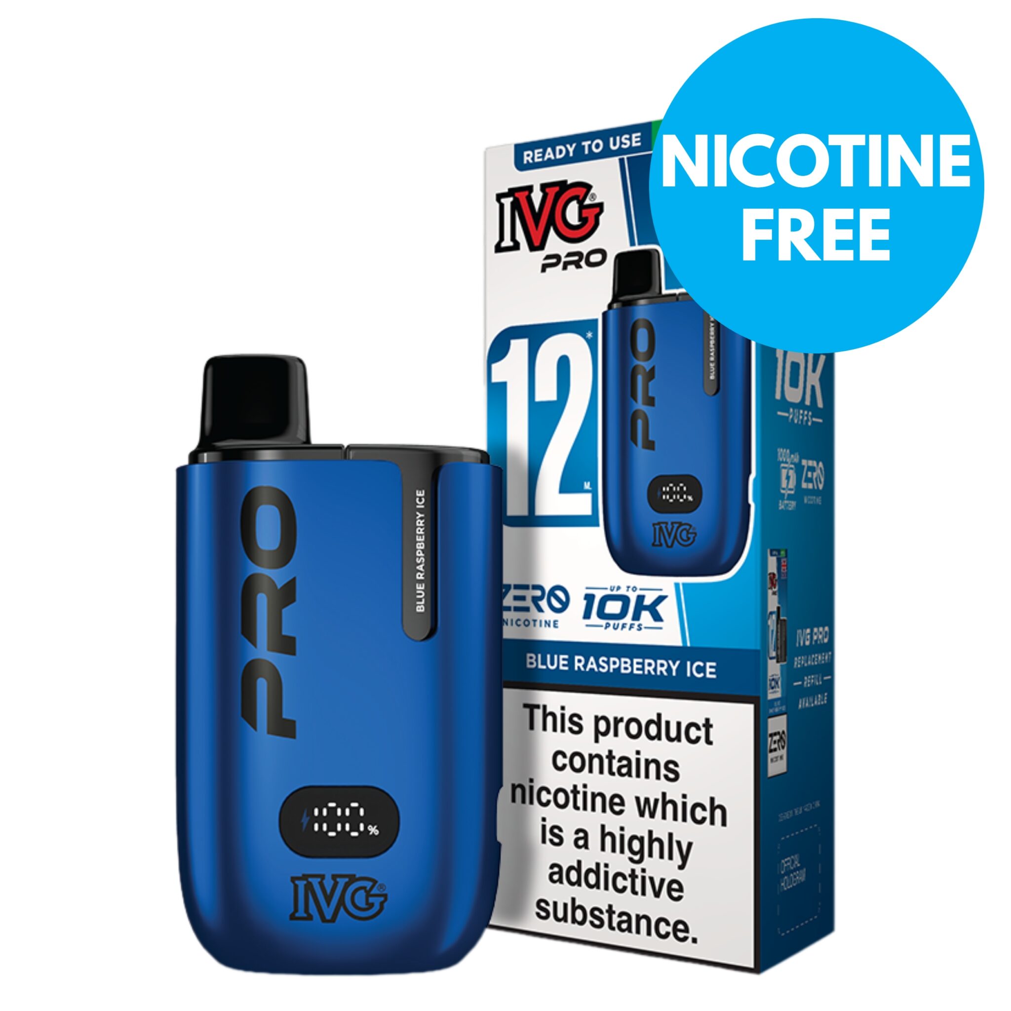 0mg (0%) IVG Pro 12 Prefilled Vape Kit - Nicotine Free - VAPE.CO.UK