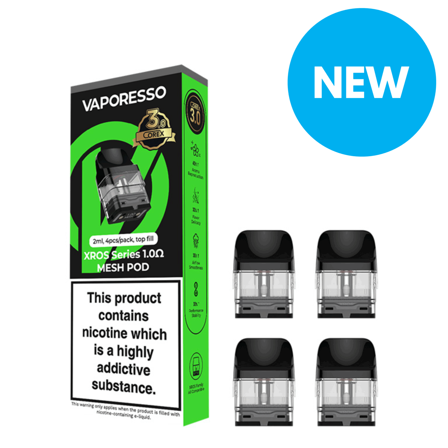 NEW Vaporesso Xros Corex 3.0 Replacement Pods 2ml - VAPE.CO.UK
