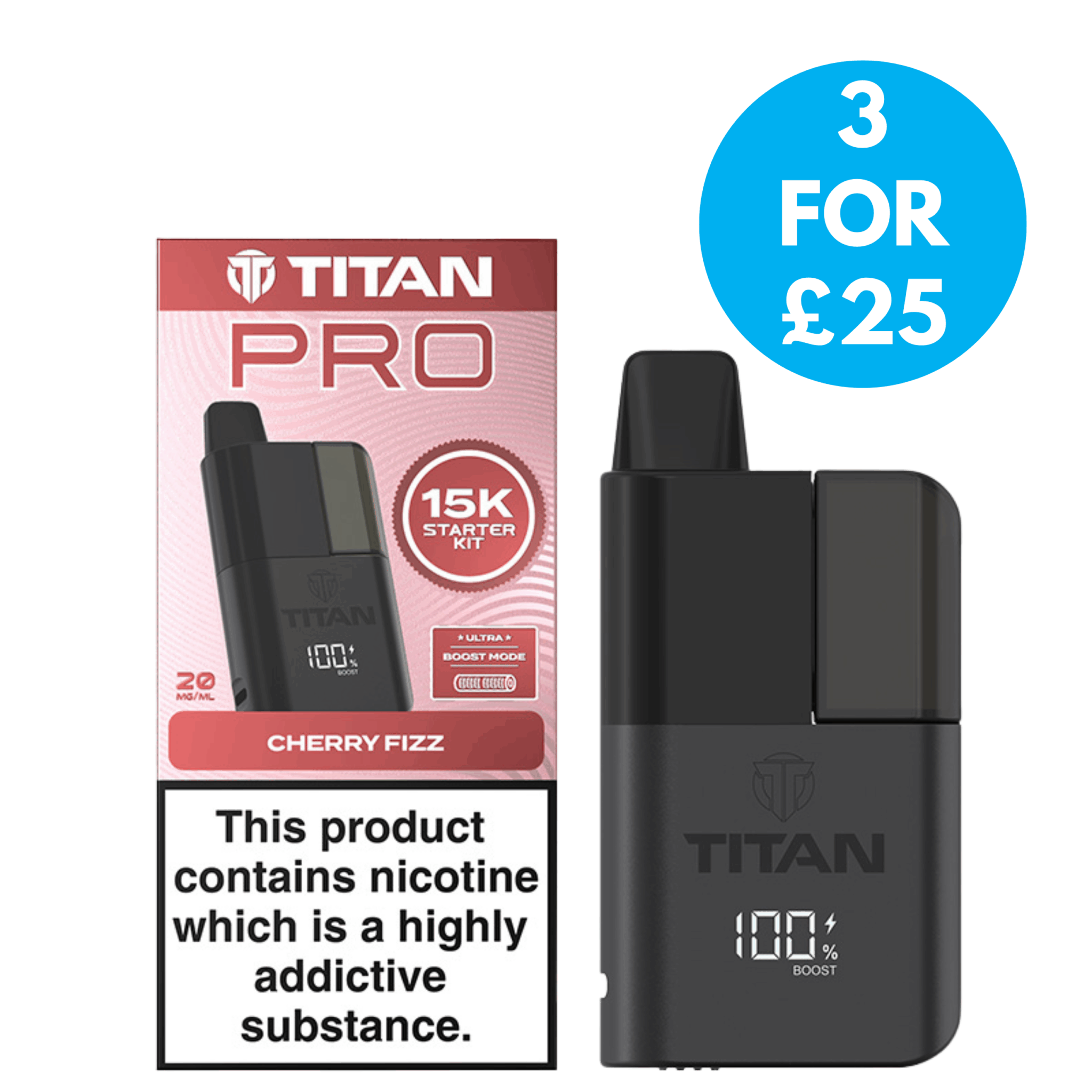 Titan Pro 15k 20mg (2%) Prefilled Pod Kit - 3 FOR £25 - VAPE.CO.UK